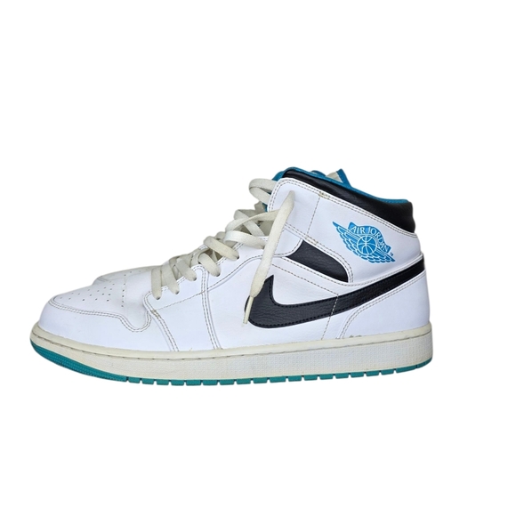 Jordan | Shoes | Nike Air Jordan Mid High Top White Black Laser Blue ...